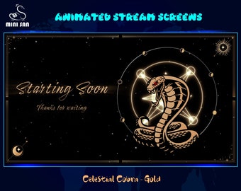 Celestial Cobra Animated Stream Overlay Bundle, Celestial Snake Twitch ...