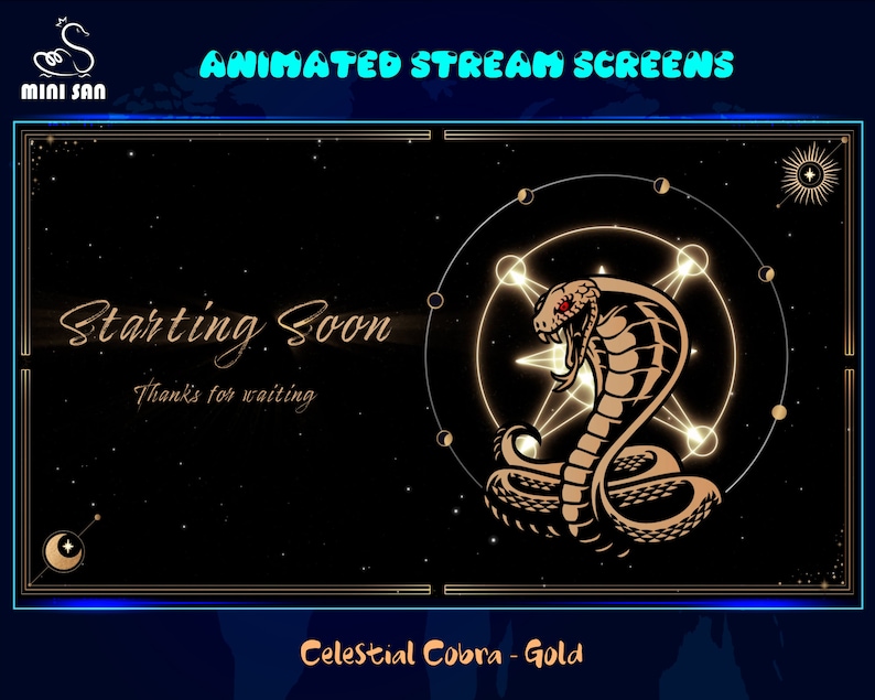Celestial Cobra Animated Stream Overlay, Celestial Snake Twitch Overlay ...