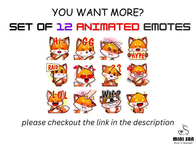 35 Cute Fox Emotes Pack Twitch Emotes Pack Discord Emotes - Etsy