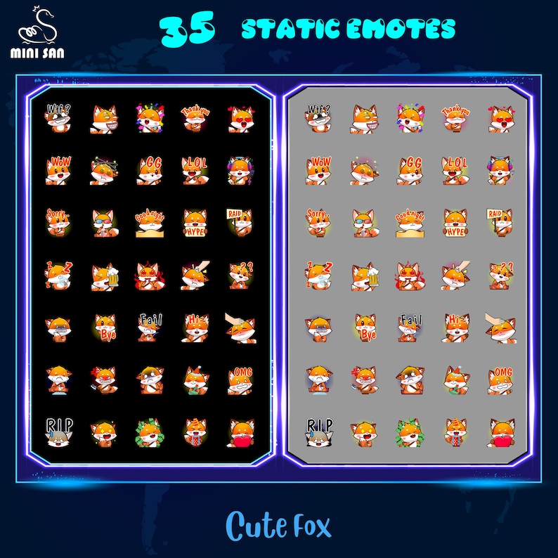 35 Cute Fox Emotes Pack, Twitch Emotes Pack, Discord Emotes Pack ...
