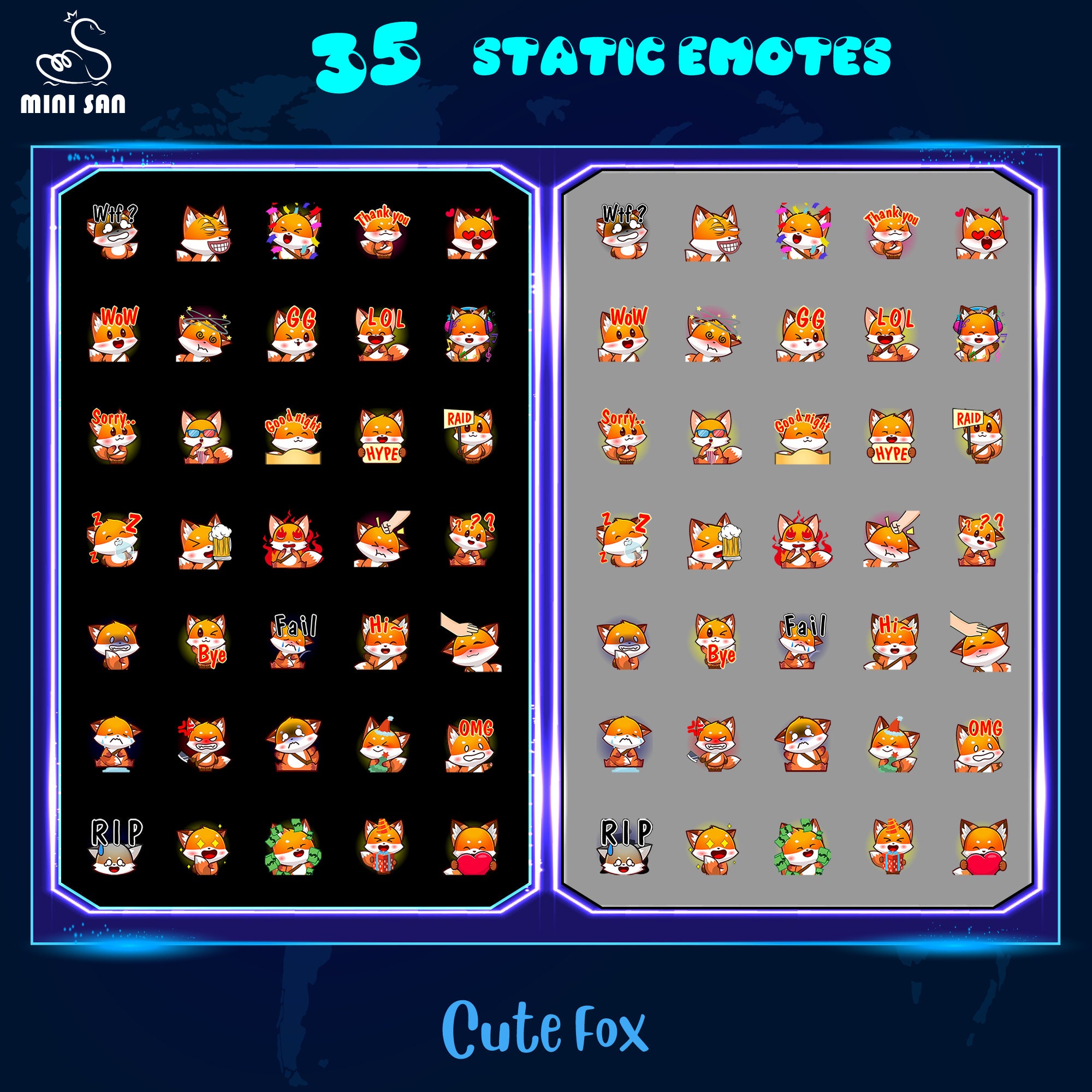 35 Cute Fox Emotes Pack, Twitch Emotes Pack, Discord Emotes Pack ...