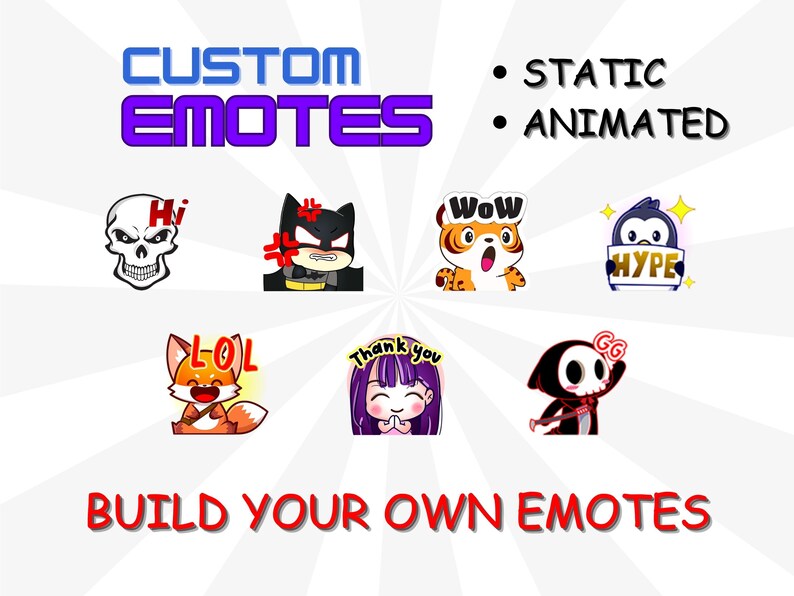 Custom Twitch Emotes, Design and Animation - Etsy