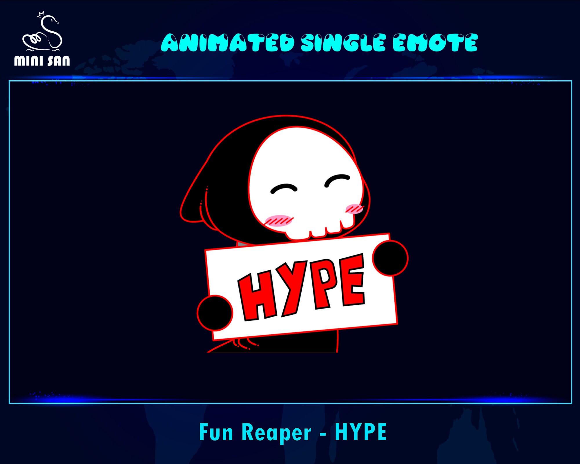 Animated Cute HYPE Reaper Emote, Cute HYPE Reaper Twitch Emote, Cute ...