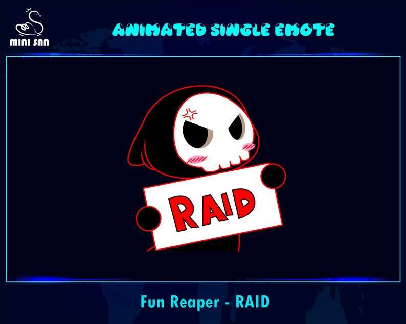 Animated Cute RAID Reaper Emote, Cute RAID Reaper Twitch Emote, Cute ...