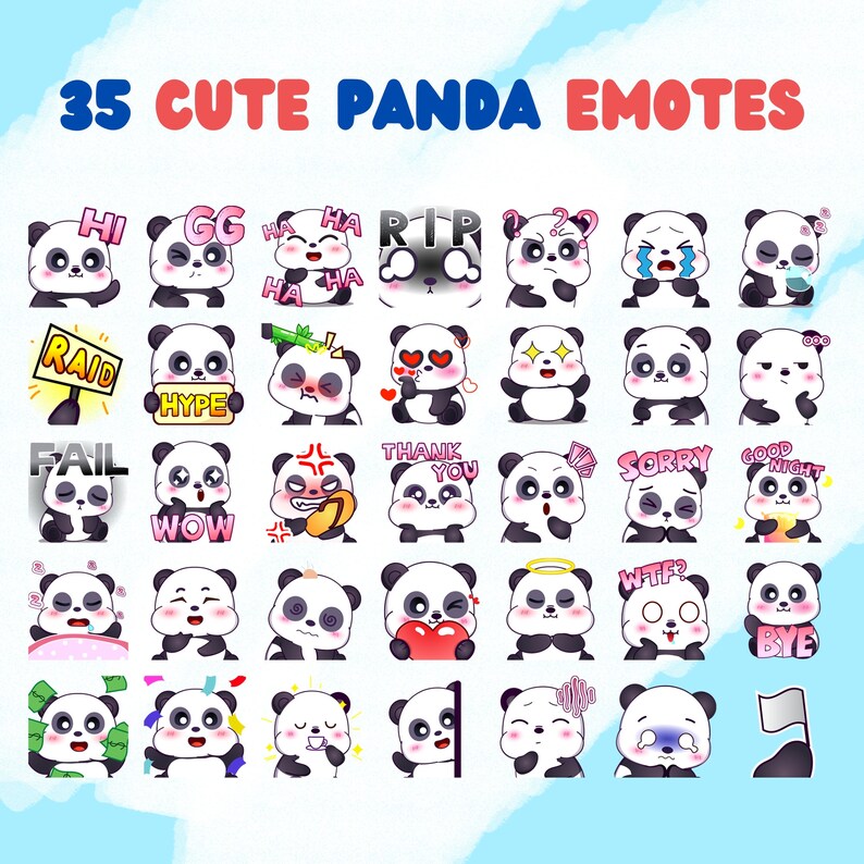 35 Cute Panda Emotes Pack, Twitch Emotes Pack, Discord Emotes Pack ...