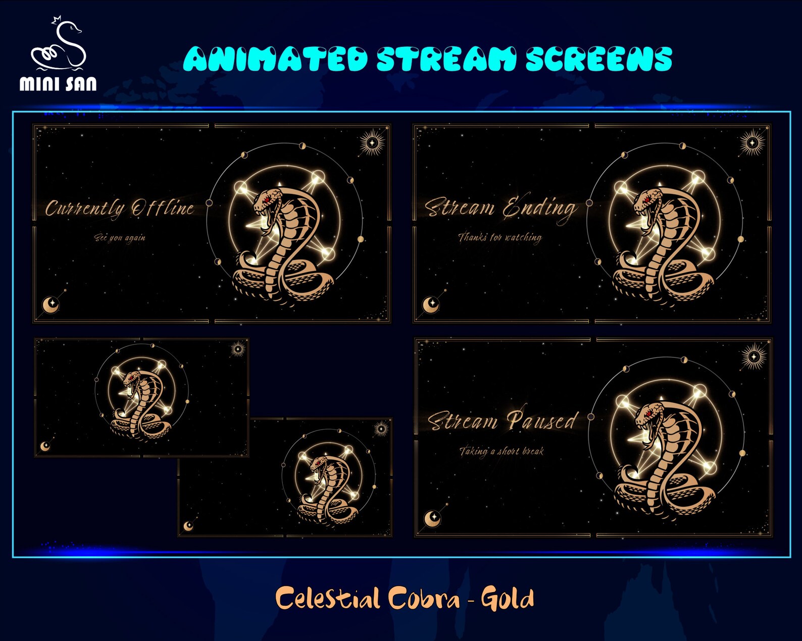 Celestial Cobra Animated Stream Overlay, Celestial Snake Twitch Overlay ...