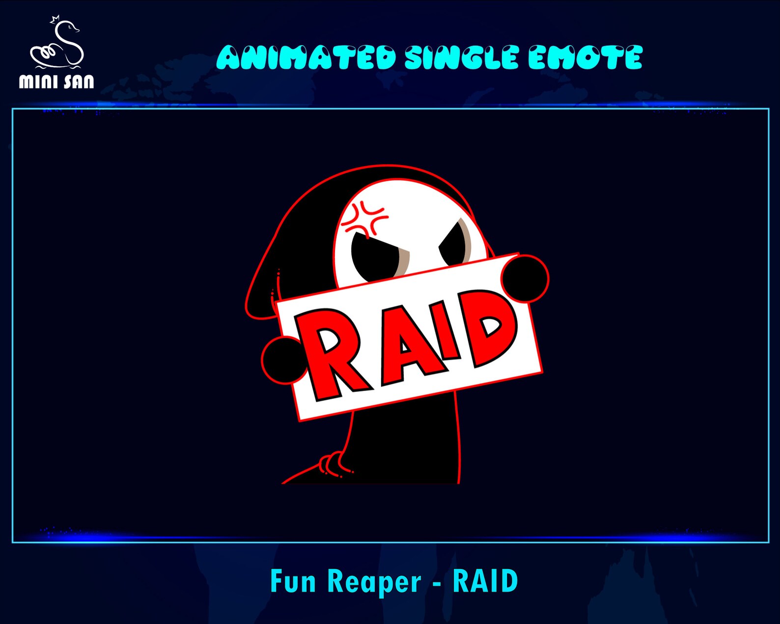 Animated Cute RAID Reaper Emote, Cute RAID Reaper Twitch Emote, Cute Reaper Discord Emote, RAID ...