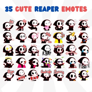 Combo of 12 Animated and 35 Static Reaper Emotes, Animated Twitch ...