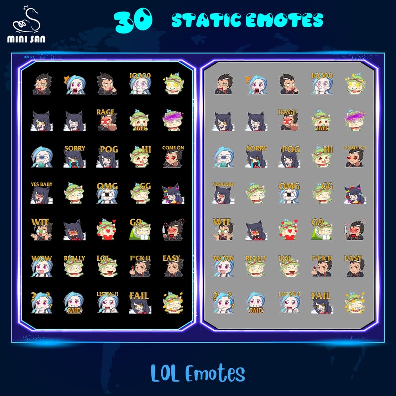 35 Cute LOL Emotes Package, Game Static Twitch Emotes, Discord Emotes ...