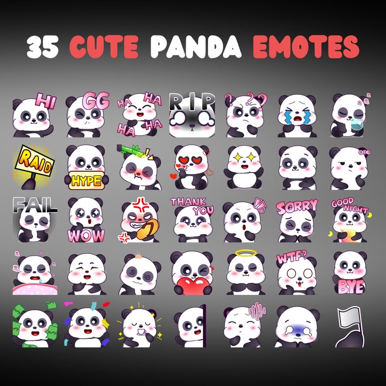 35 Cute Panda Emotes Pack, Twitch Emotes Pack, Discord Emotes Pack ...