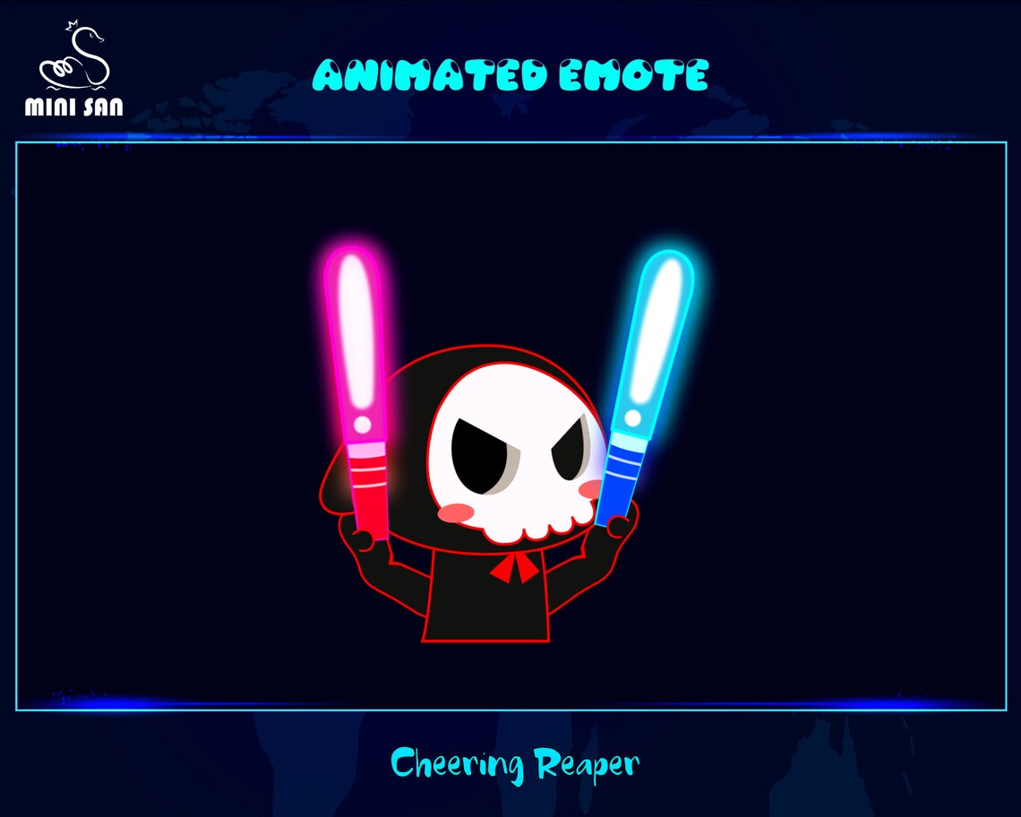 Animated Cute Cheering Reaper Emote, Cute Cheering Reaper Twitch Emote ...