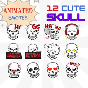Combo of 12 Animated and 35 Static Skull Emotes, Animated Twitch Emotes ...