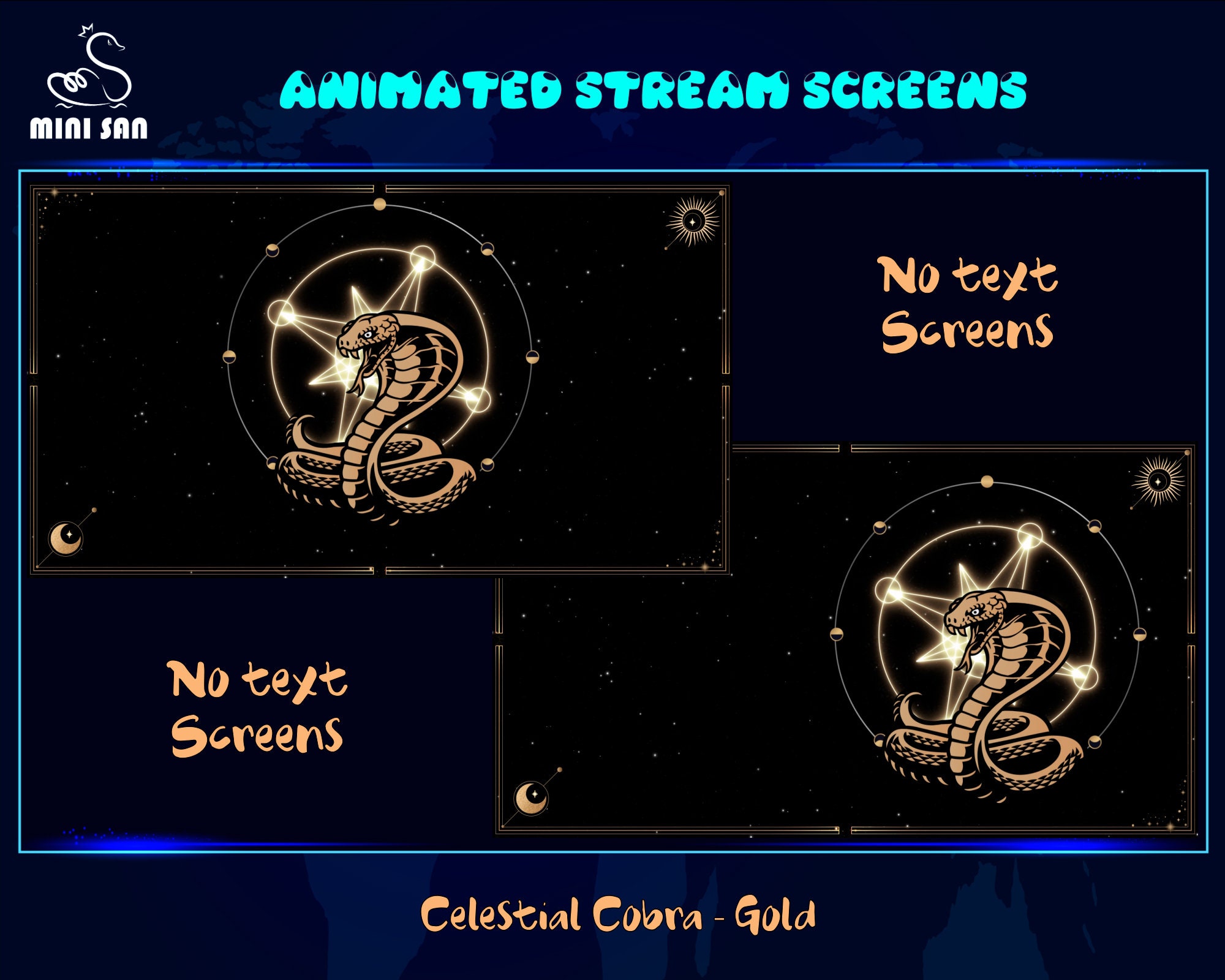 Celestial Cobra Animated Stream Overlay, Celestial Snake Twitch Overlay ...