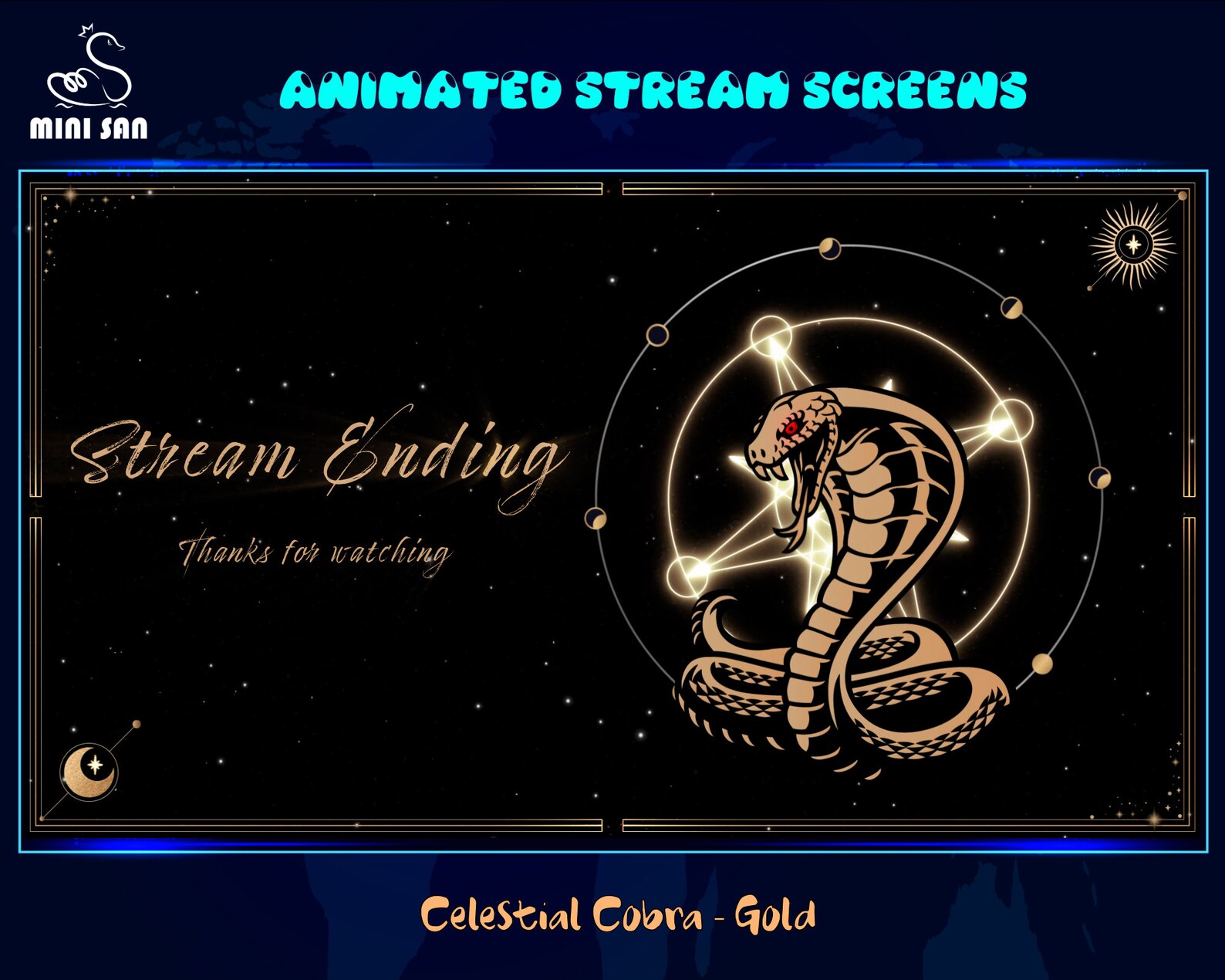 Celestial Cobra Animated Stream Overlay, Celestial Snake Twitch Overlay ...