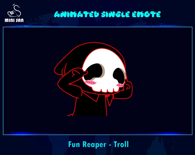 Animated Troll Cute Reaper Emote, Cute Reaper Twitch Emote, Cute Reaper ...