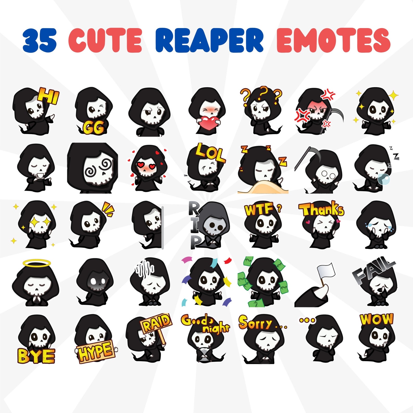35 Grim Reaper Emotes Pack, Twitch Emotes Pack, Discord Emotes Pack ...