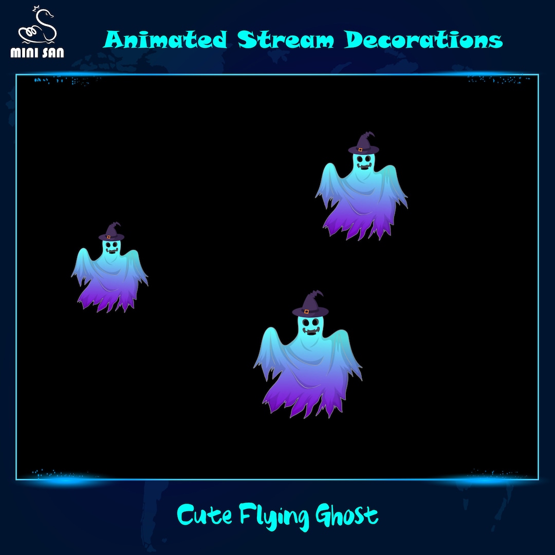Cute Ghost Animated Stream Decorations, Halloween Flying Ghost for ...