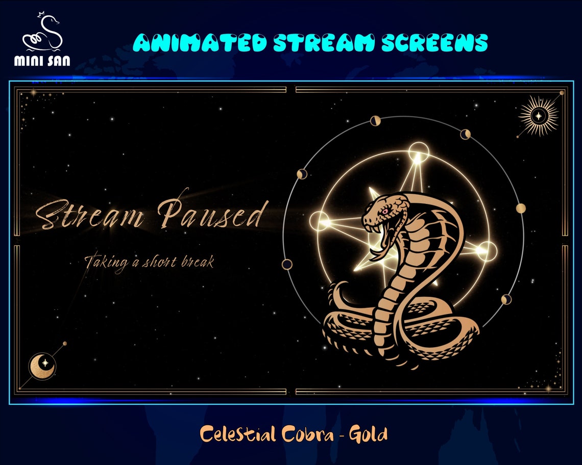 Celestial Cobra Animated Stream Overlay, Celestial Snake Twitch Overlay ...