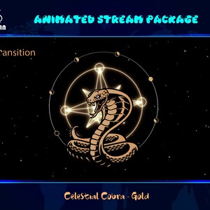 Celestial Cobra Animated Stream Overlay Bundle, Celestial Snake Twitch Overlay Package for ...