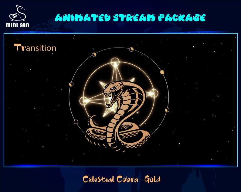 Celestial Cobra Animated Stream Overlay Bundle, Celestial Snake Twitch ...