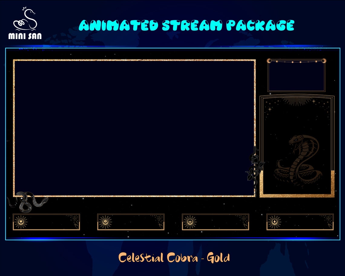Celestial Cobra Animated Stream Overlay Bundle, Celestial Snake Twitch ...