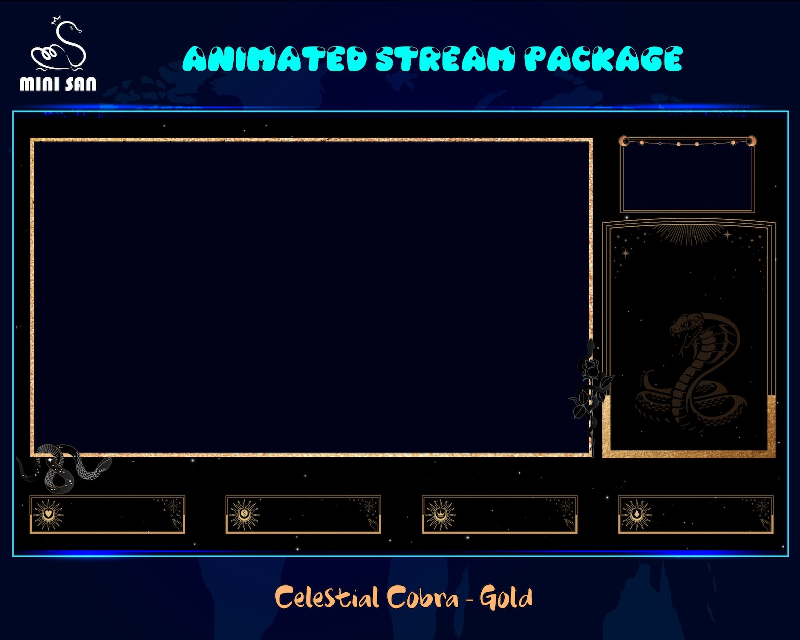 Celestial Cobra Animated Stream Overlay Bundle, Celestial Snake Twitch ...