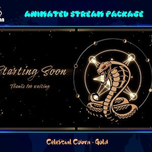 Celestial Cobra Animated Stream Overlay Bundle, Celestial Snake Twitch ...