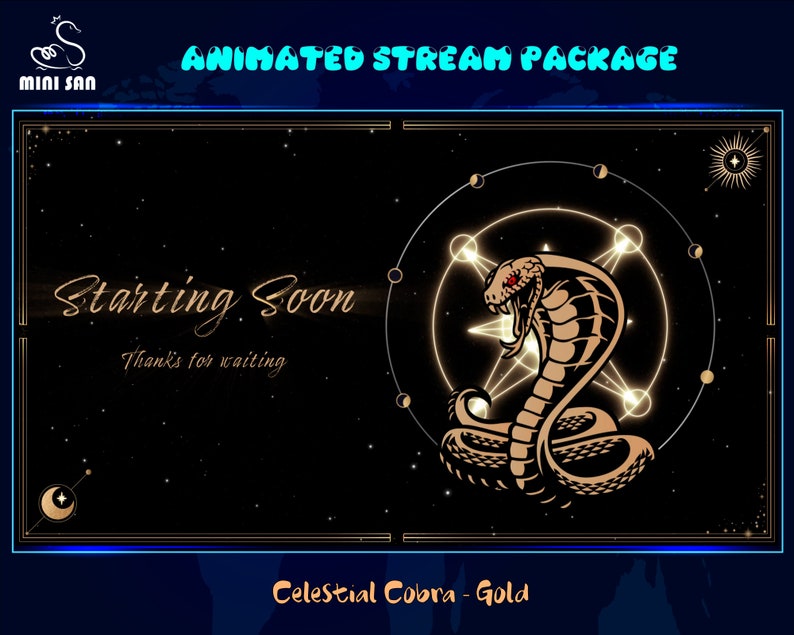 Celestial Cobra Animated Stream Overlay Bundle, Celestial Snake Twitch ...