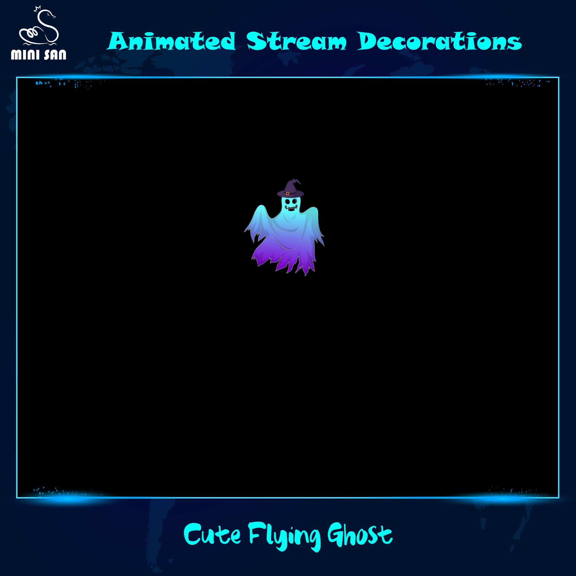 Cute Ghost Animated Stream Decorations, Halloween Flying Ghost for ...