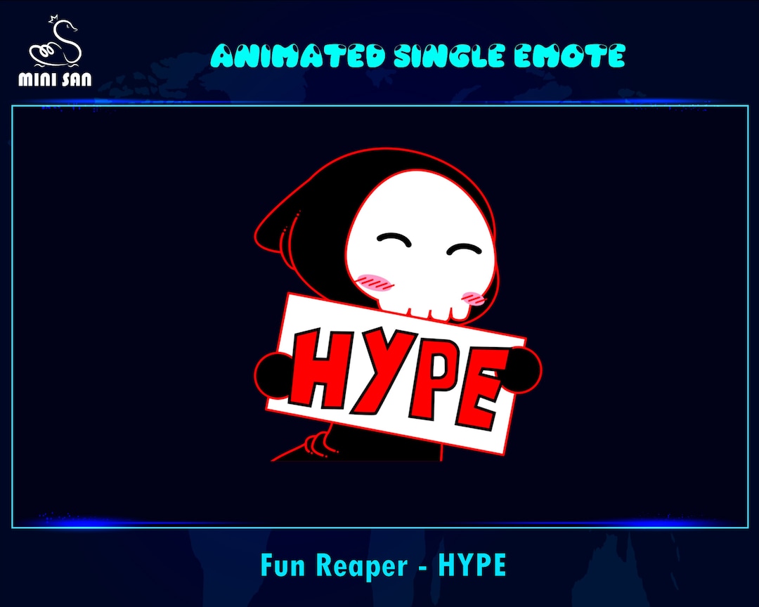 Animated Cute HYPE Reaper Emote, Cute HYPE Reaper Twitch Emote, Cute ...