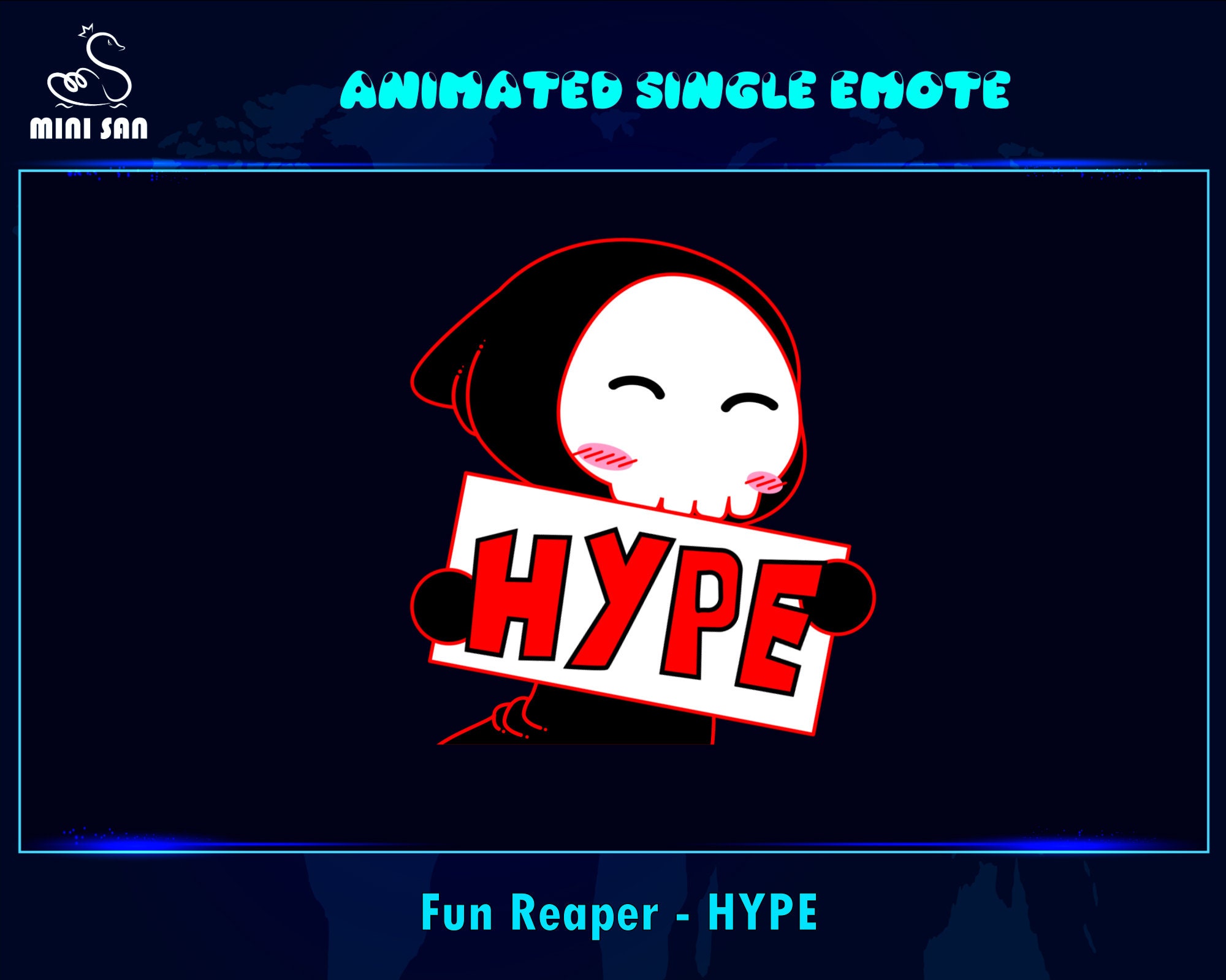 Animated Cute HYPE Reaper Emote, Cute HYPE Reaper Twitch Emote, Cute ...