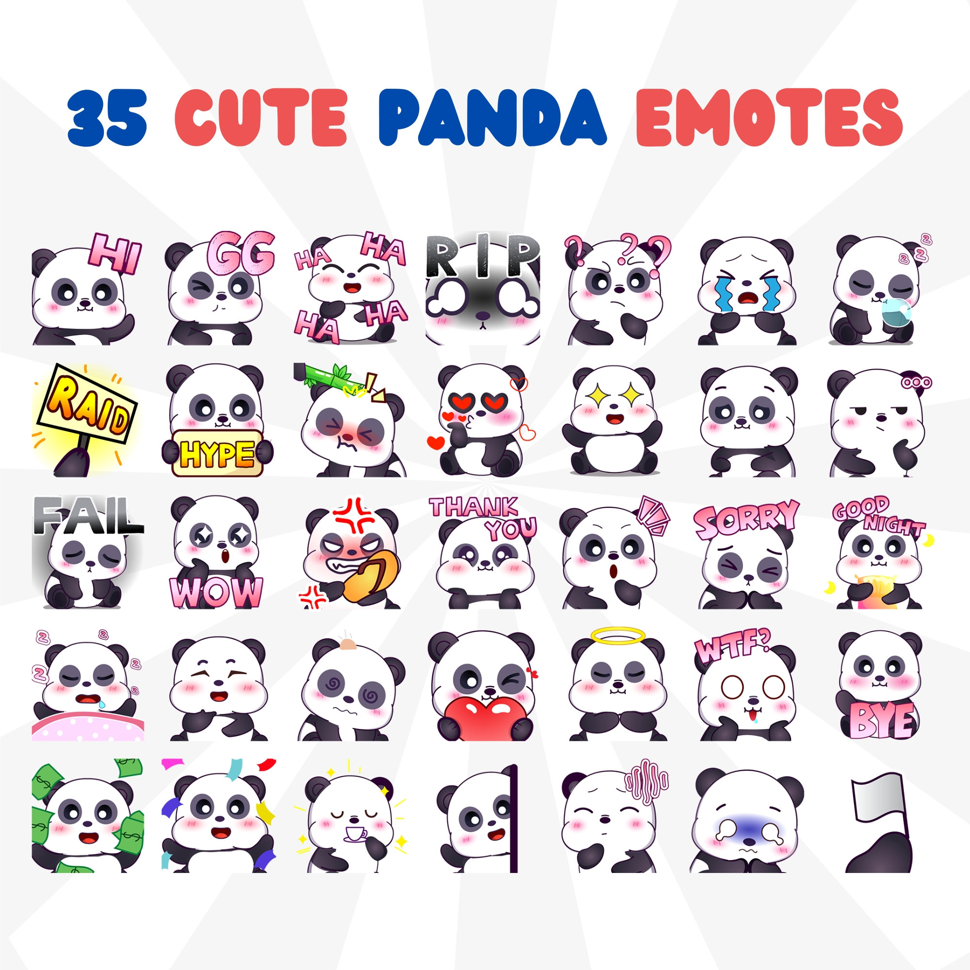 35 Cute Panda Emotes Pack, Twitch Emotes Pack, Discord Emotes Pack ...