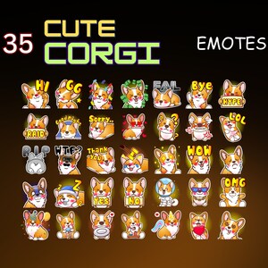 35 Cute Corgi Emotes Pack, Twitch Emotes Pack, Discord Emotes Pack ...