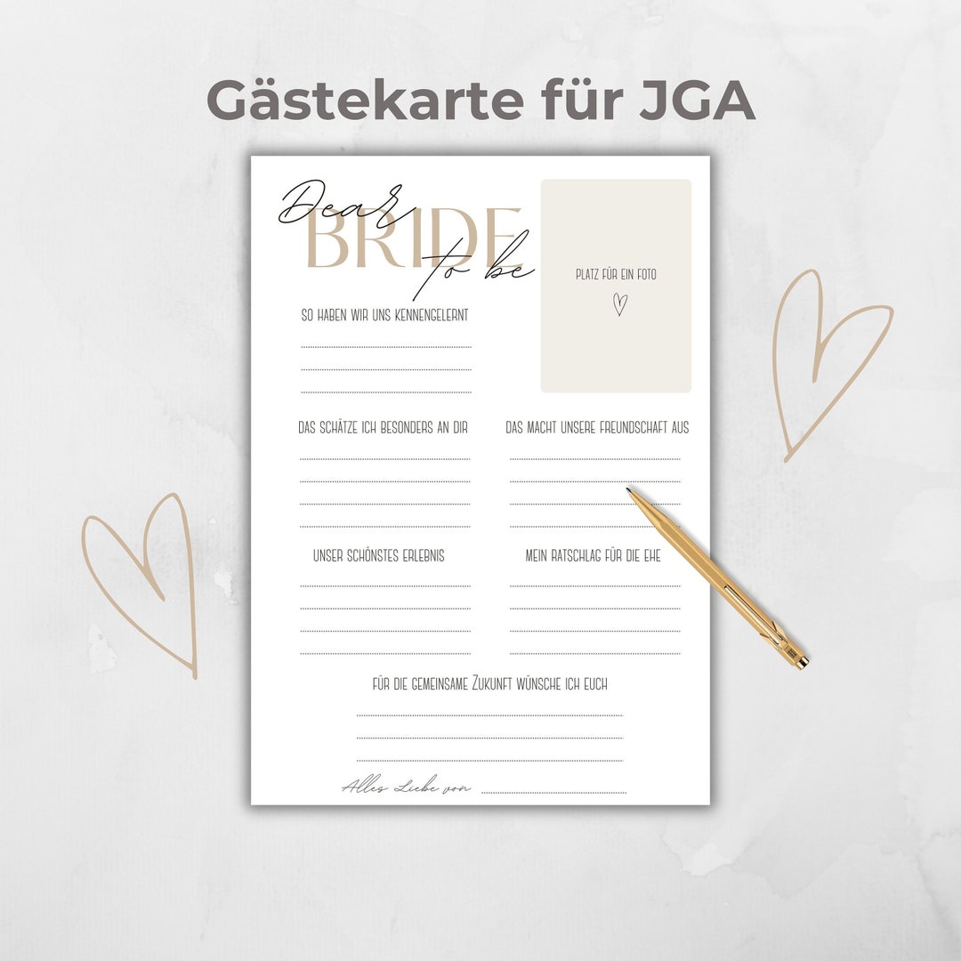 Guest Card JGA Customizable, Fill-in Card JGA, JGA Game, Bridal Party ...