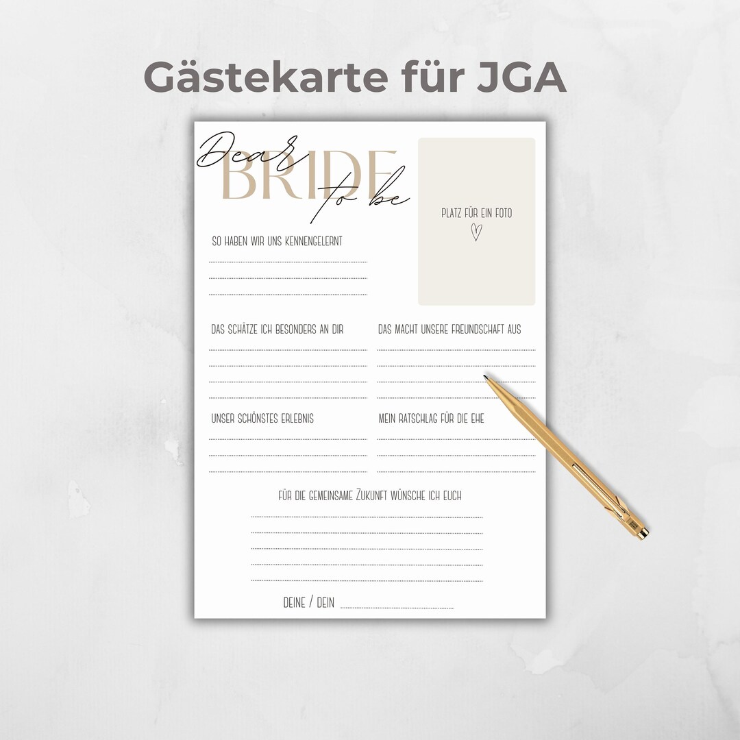 JGA Guest Cards Customizable, JGA Fill-in Card, JGA Game, Bridal Shower ...