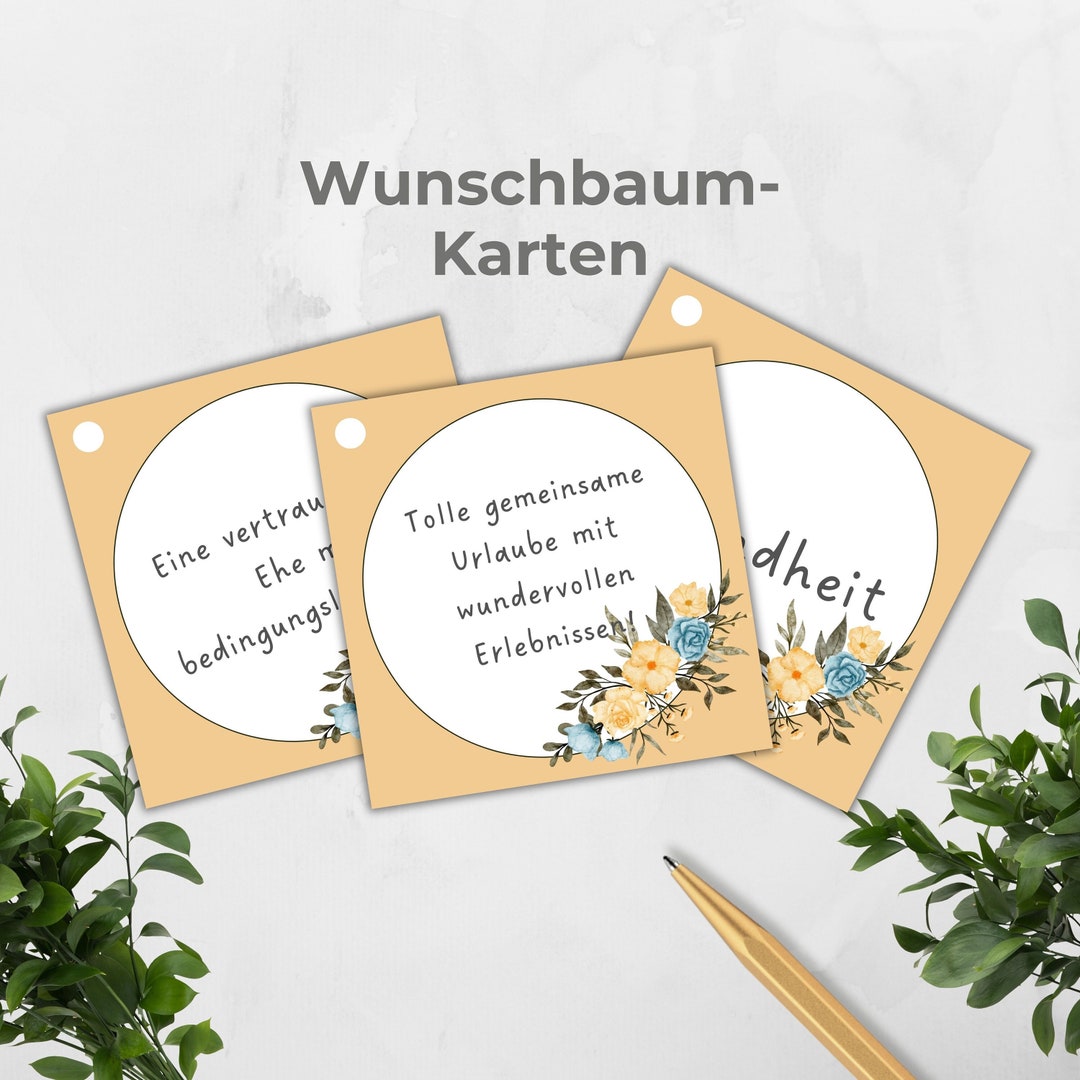 Wish Tree Cards for Wedding, Birthday, Farewell Gift, Yellow Rose ...