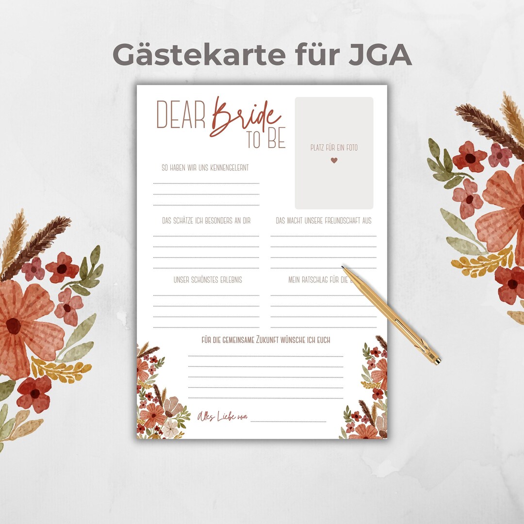 Guest Card JGA Customizable, Fill-in Card JGA, JGA Game, Bridal Party ...