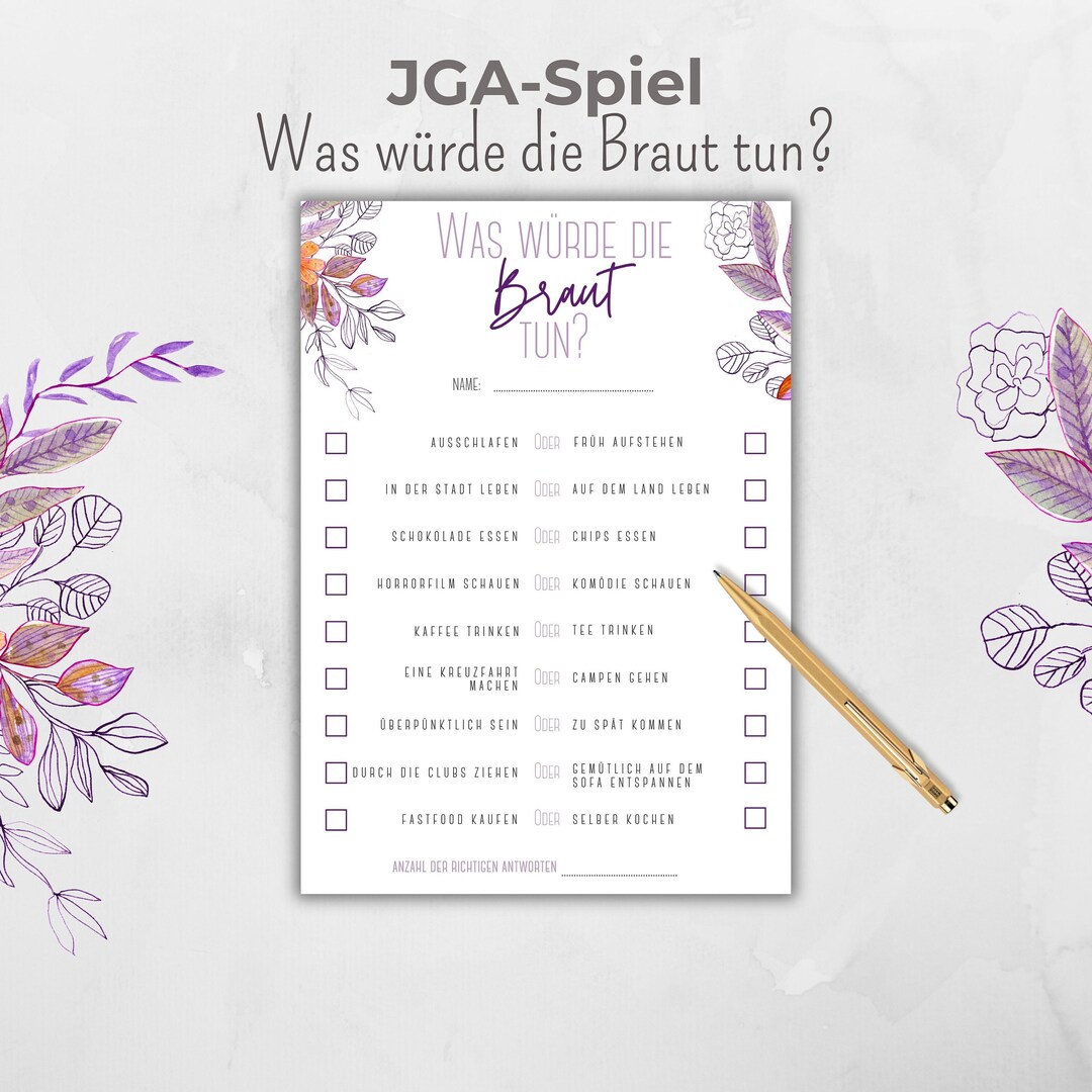 JGA Game Customizable, What Would the Bride Do Bridal Party Activity ...