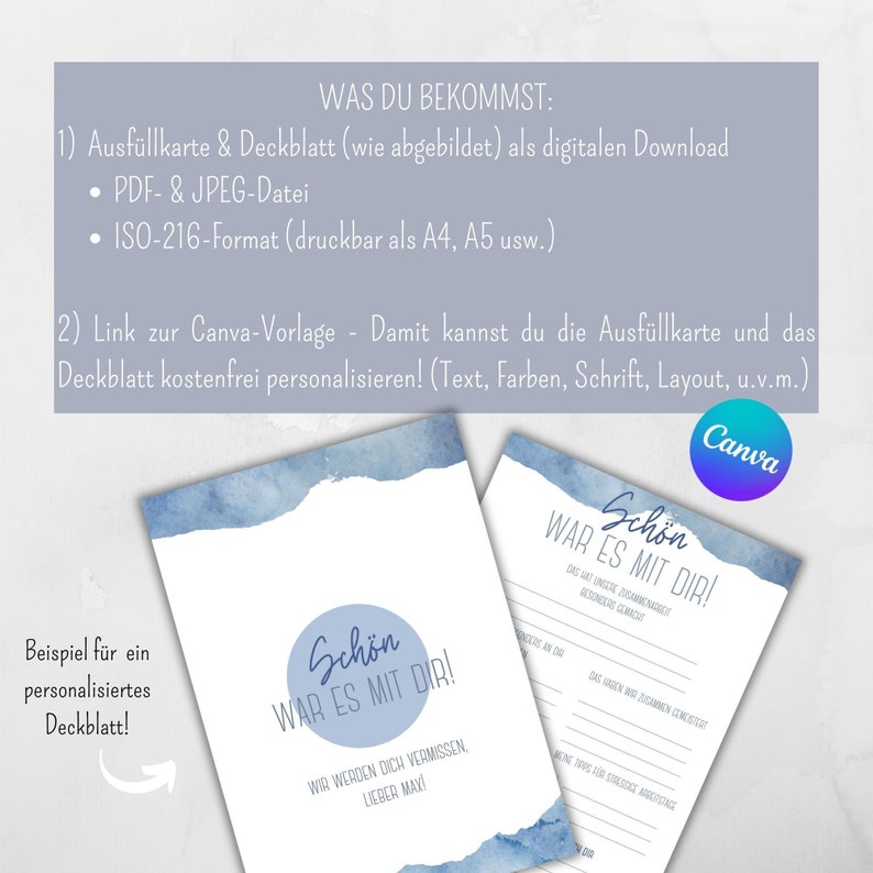 Fill-in Card for Colleagues, Farewell Gift for Colleagues, Friends ...