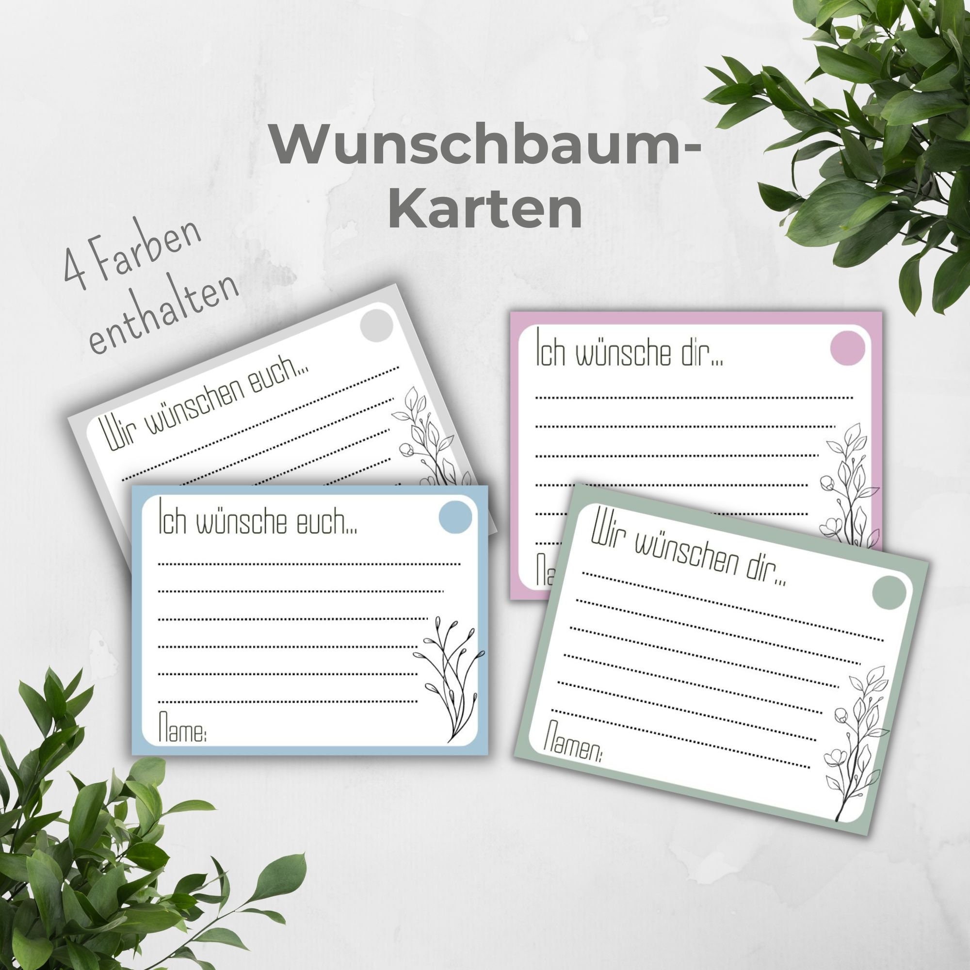 Wishing Tree Cards for Wedding, Birthday, Confirmation, 4 Colors ...