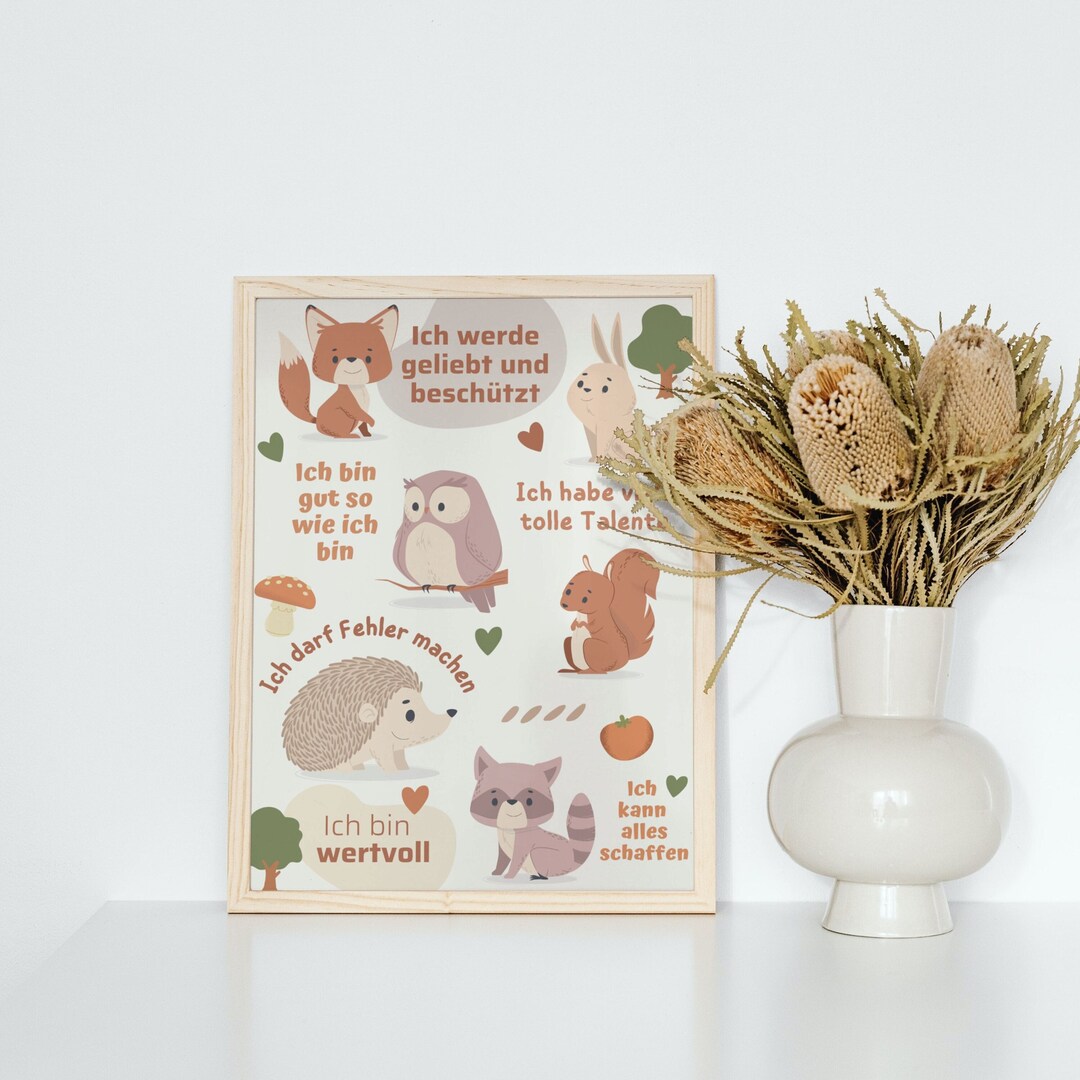 Affirmations Poster for Children, Poster Affirmations, Forest Animals ...