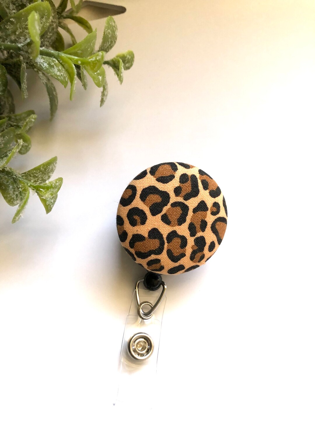 Leopard Print Badge Reel/animal Print Badge Reel/id Holder - Etsy