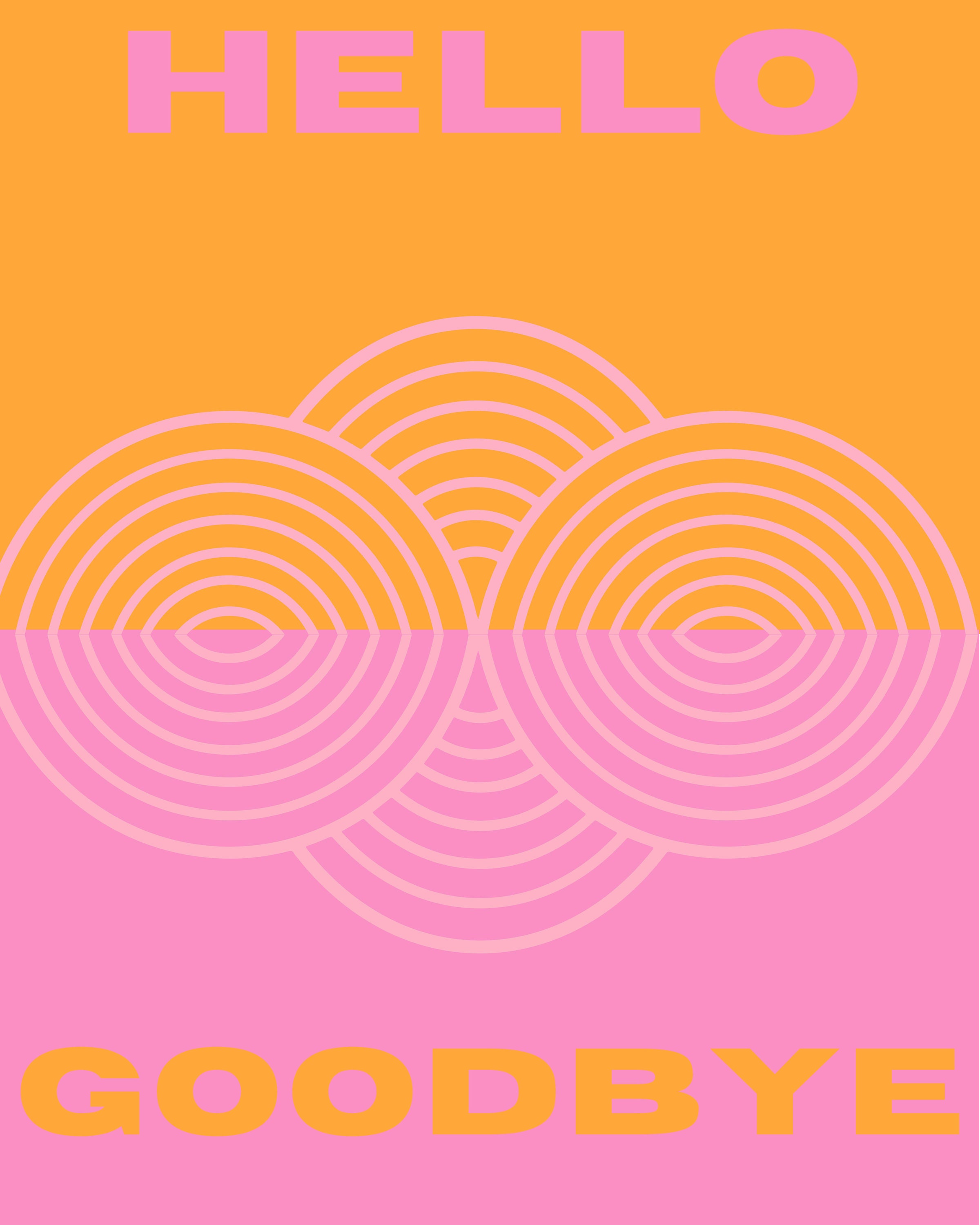 Hello Goodbye Digital Download Colorful Art Prints Trendy Wall Decor ...