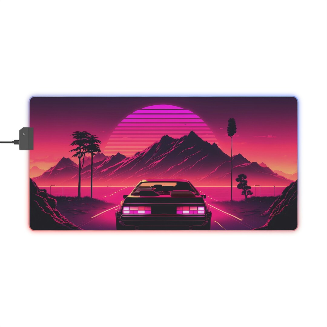Synthwave Drive LED Gaming Mouse Pad - Etsy