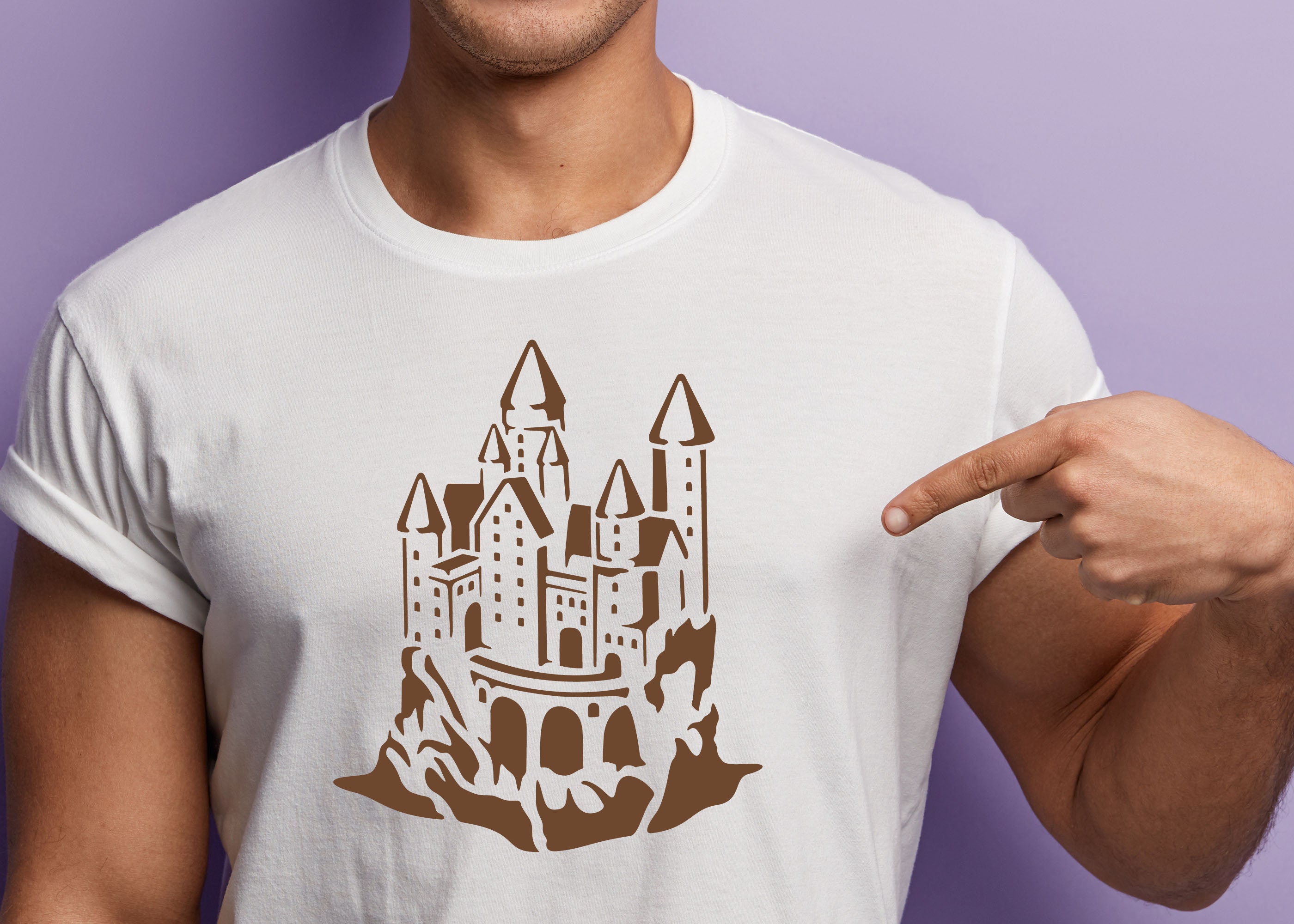 Ancient Castle Stencil | Medieval Fortress SVG Template, Haunted ...