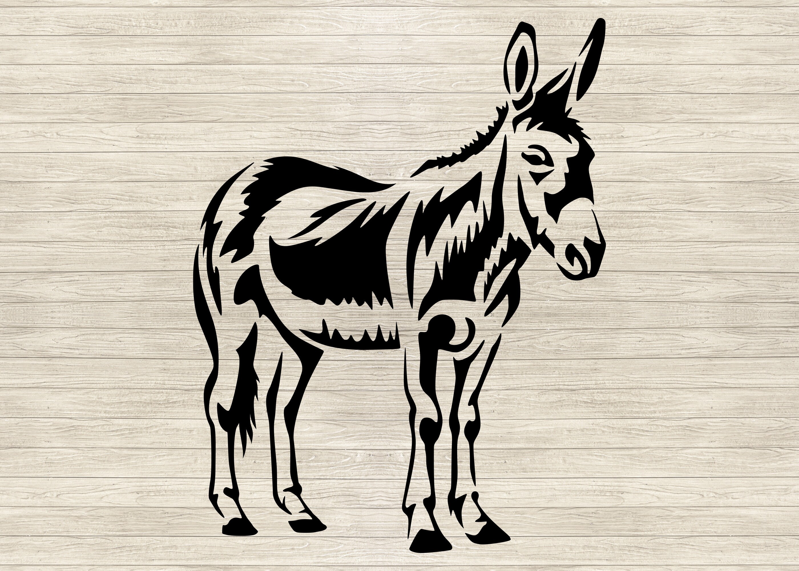 Donkey Jackass Stencil Design, Vector Drawing, SVG, Dxf, Jackass ...
