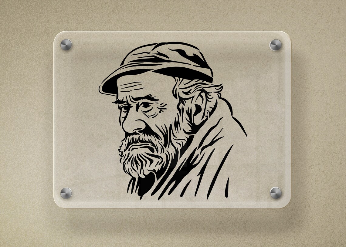Old Man Thinker Art Stencil Aged Philosopher Wisdom of Ages - Etsy