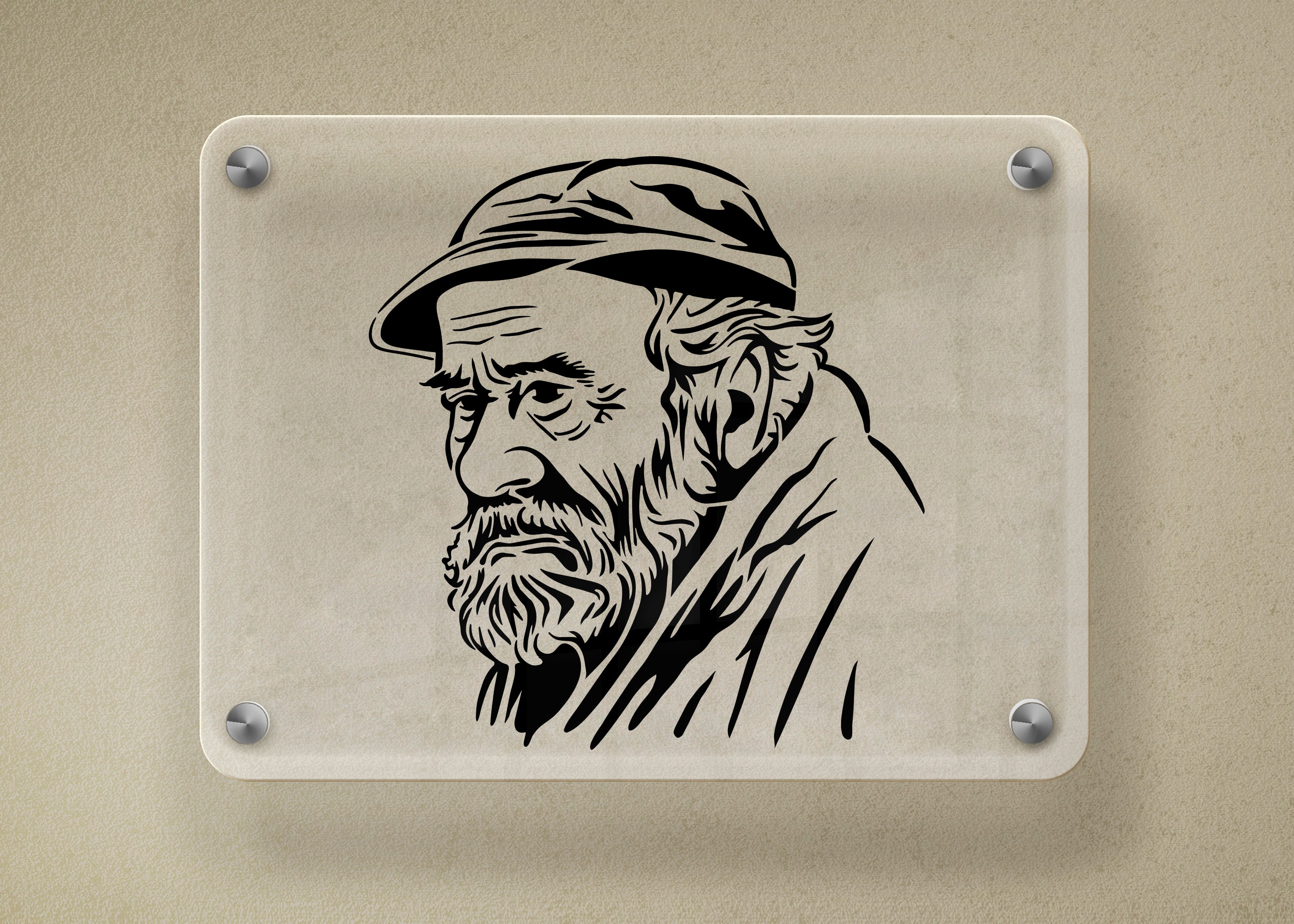Old Man Thinker Art Stencil Aged Philosopher Wisdom of Ages - Etsy