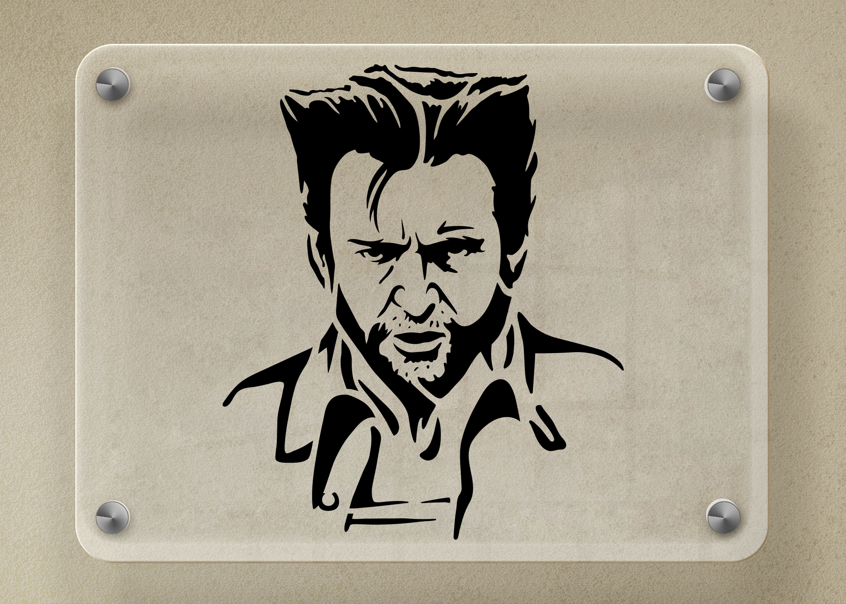 Hugh Jackman Stencil | Celebrity Face SVG, Actor Portrait Wall Decor ...