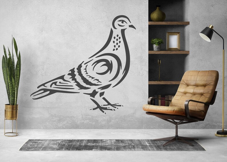 Pigeon Bird Stencil Art, Vector SVG, Dxf, Pigeon Art, Dove Bird Art ...
